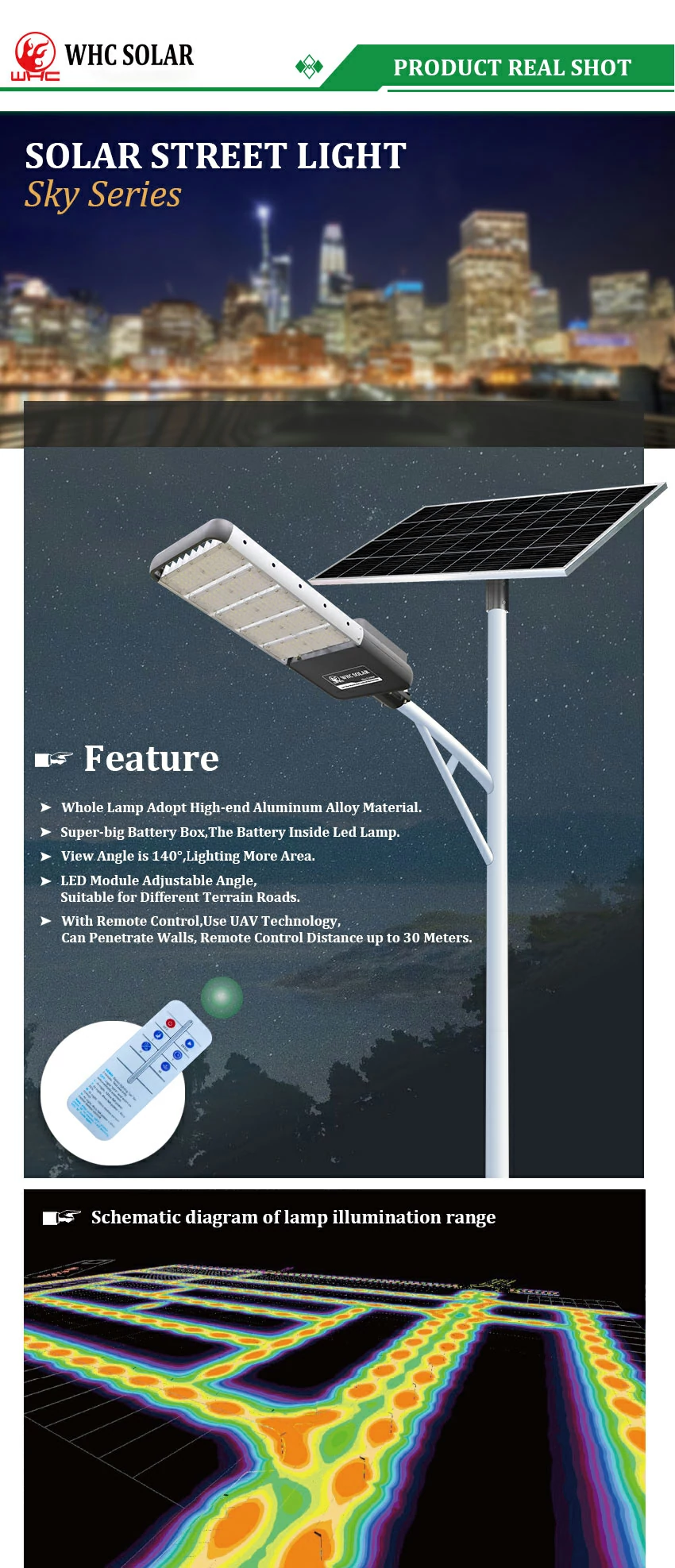 Solar Street Light Led 120w Outdoor Power Lighting | WHC